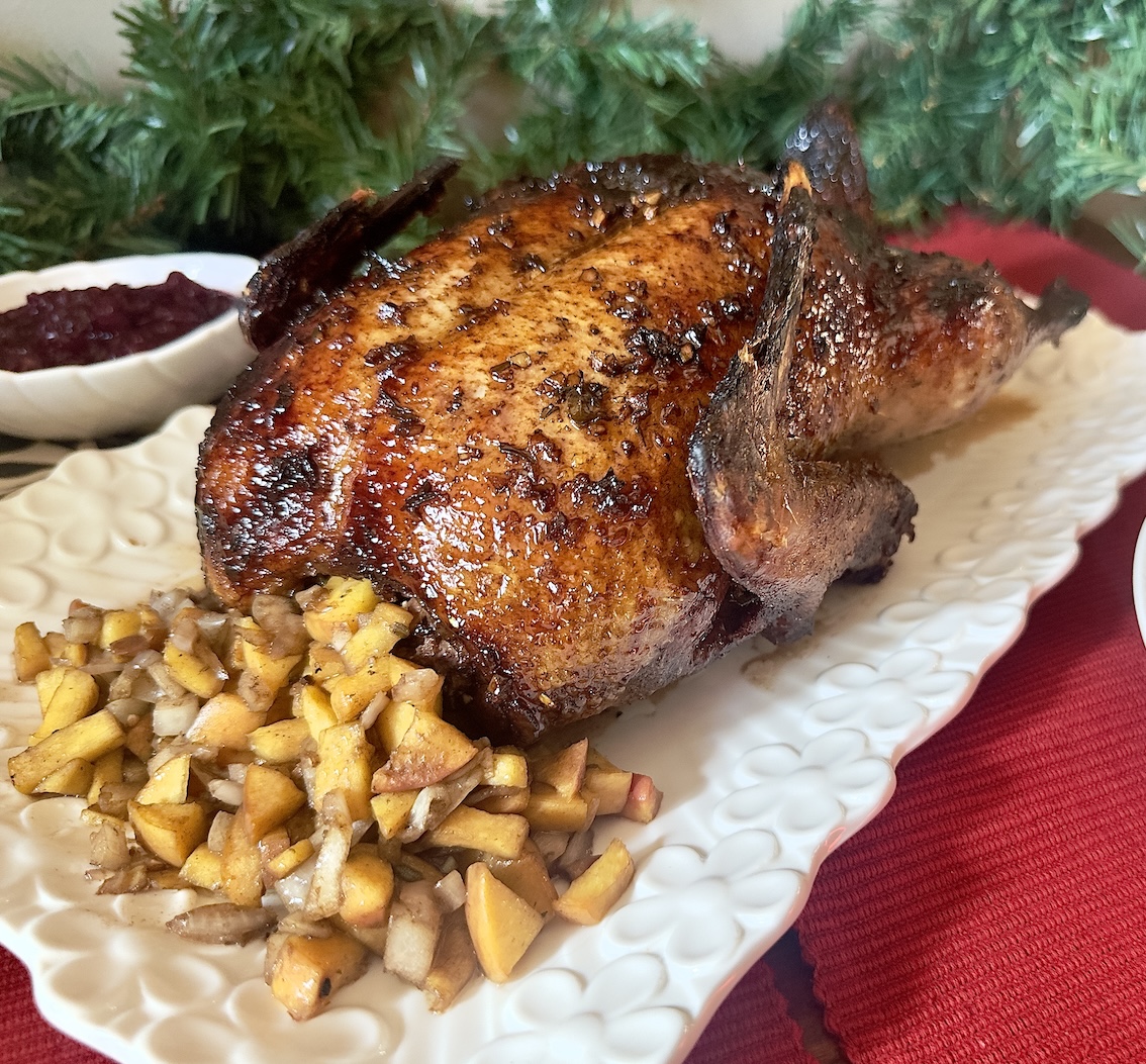 Maple Balsamic Glazed Duck with Peach Chutney | T8N